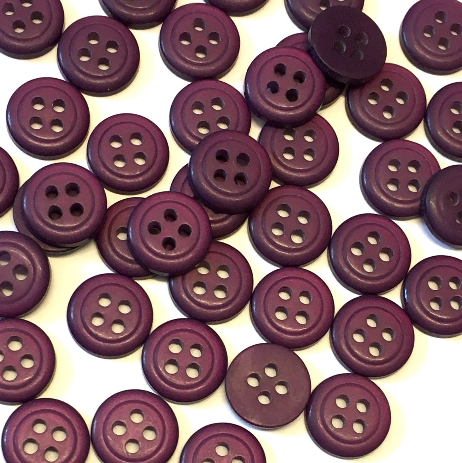 20 11.5mm 18L Dark Purple Opalescent Buttons Small Purple | Etsy