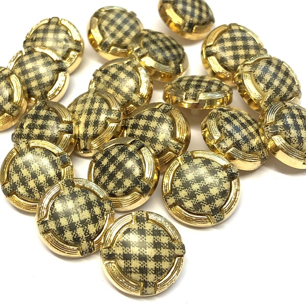Plaid Buttons - Etsy