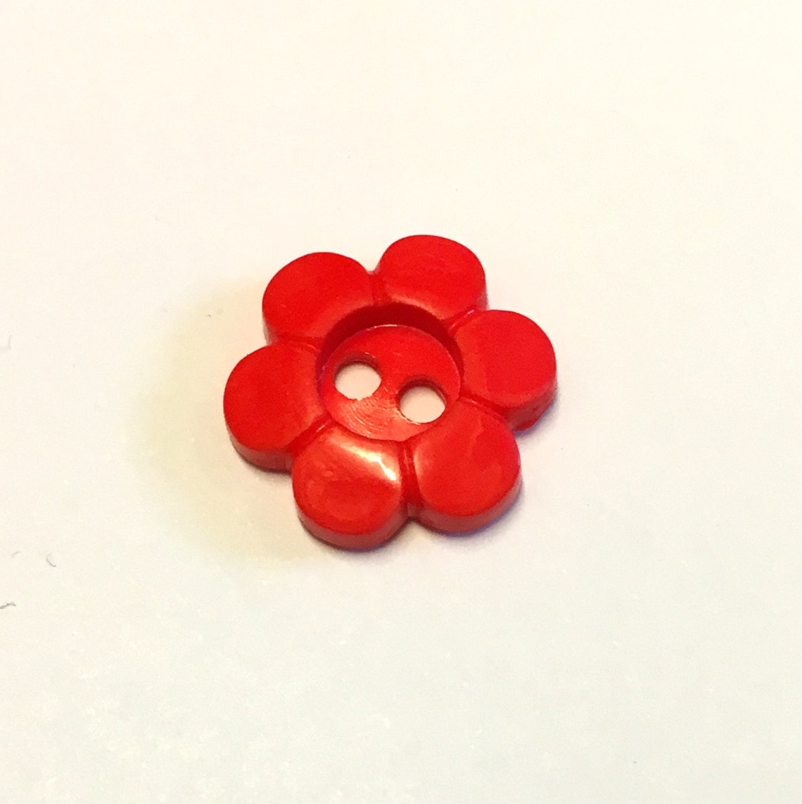 10 Red Flower Buttons Red Buttons Red Floral Buttons 17mm | Etsy