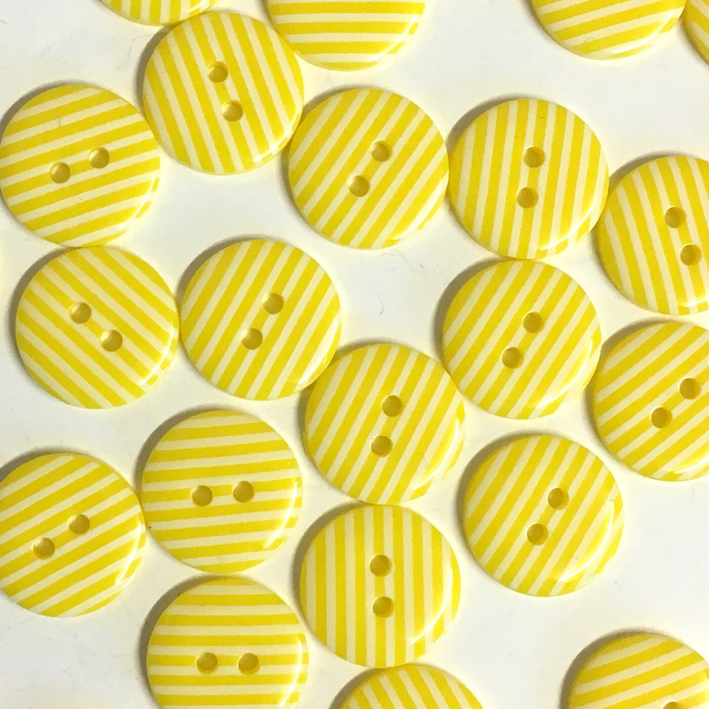 10 Yellow Stripe Buttons Yellow Stripy Buttons 15mm Yellow - Etsy UK