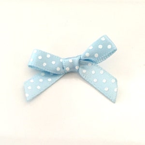 10, Blue Spotty Bows, Blue Dotty Bows, Blue Polka Dot Bows, Cardmaking ...