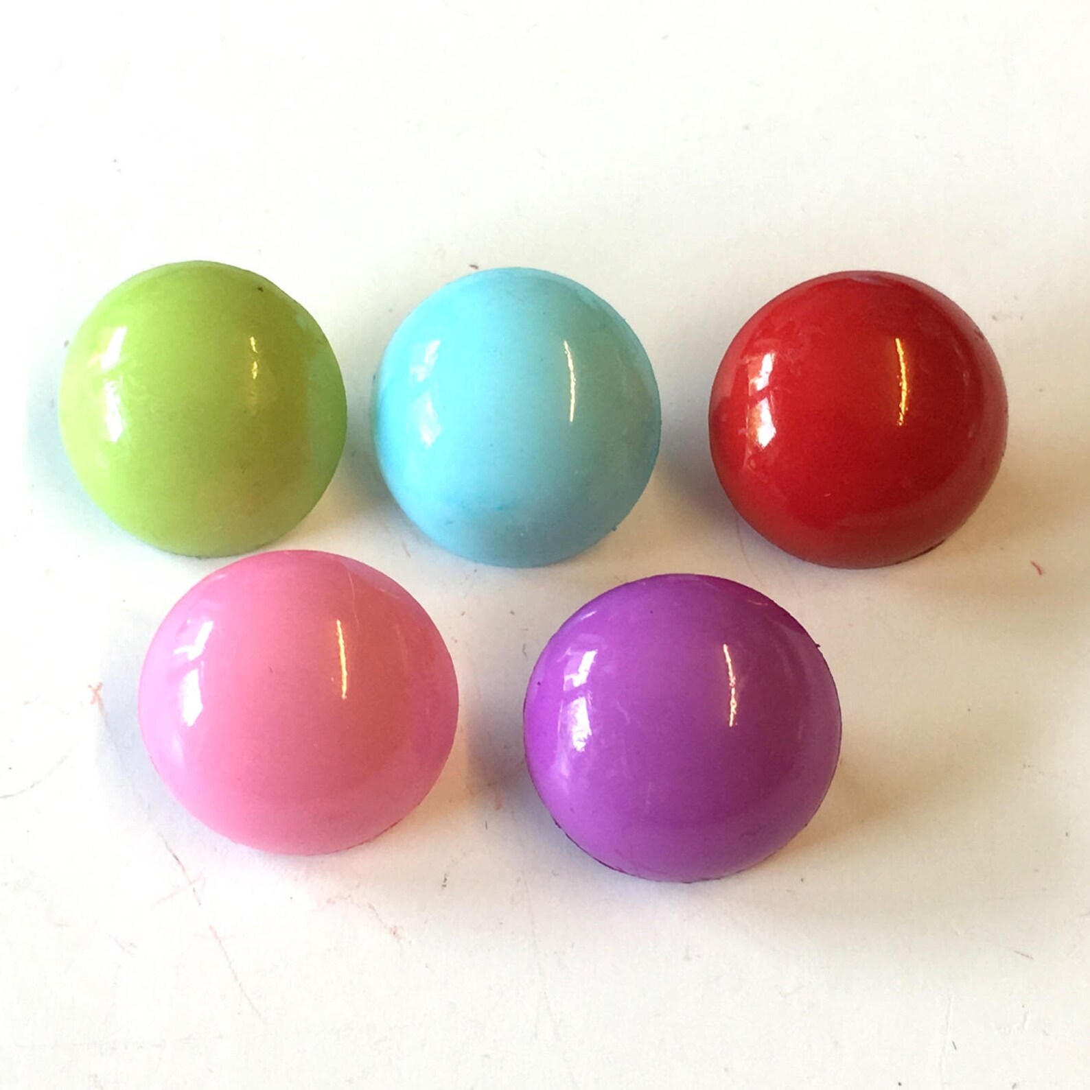 10 Bright Buttons Coloured Dome Buttons 15mm Round Buttons | Etsy