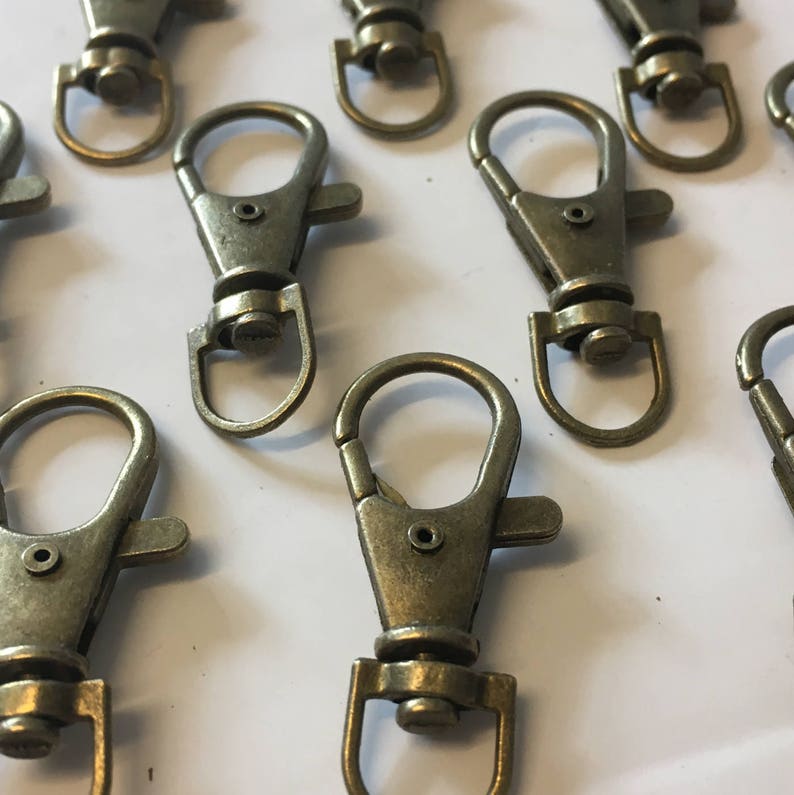 10 bronze metal swivel clips bronze lobster clips bronze | Etsy