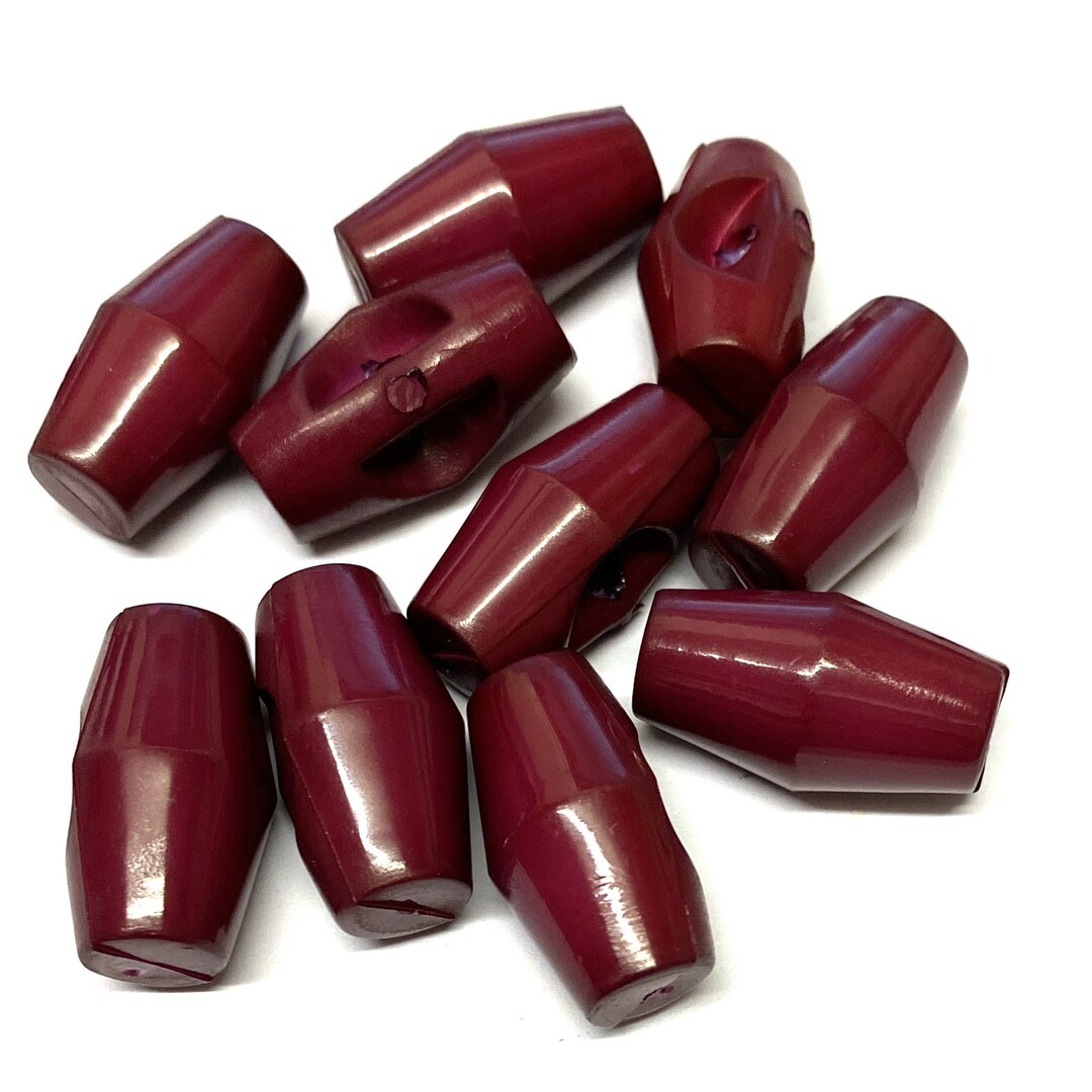 10pcs Burgundy Plastic Toggles: 19mm Craft Buttons - Etsy