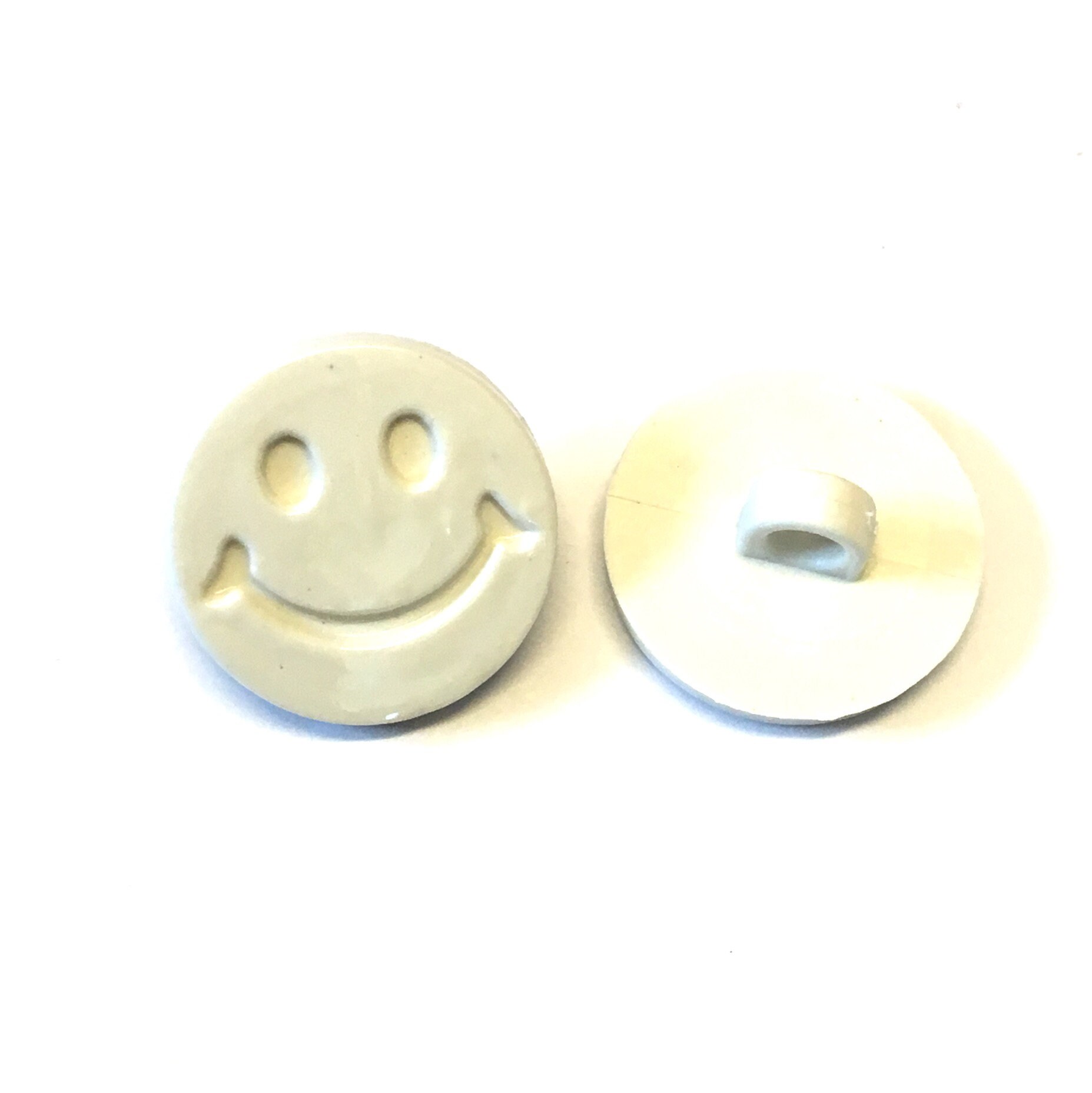 10, 18mm White Smiling Face Buttons, White Novelty Buttons, White Baby ...