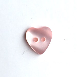 10, Pink Heart Buttons, Heart Shaped Buttons, 11mm Buttons, Opalescent ...