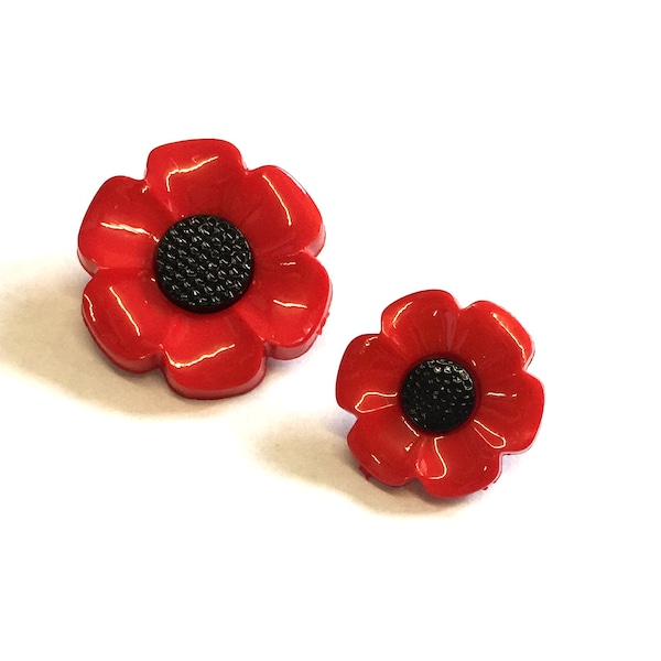 Poppy Flower Buttons - Etsy
