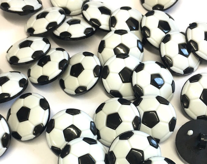 10 X 18mm Black and White Football Buttons With a Rear Shank - Etsy