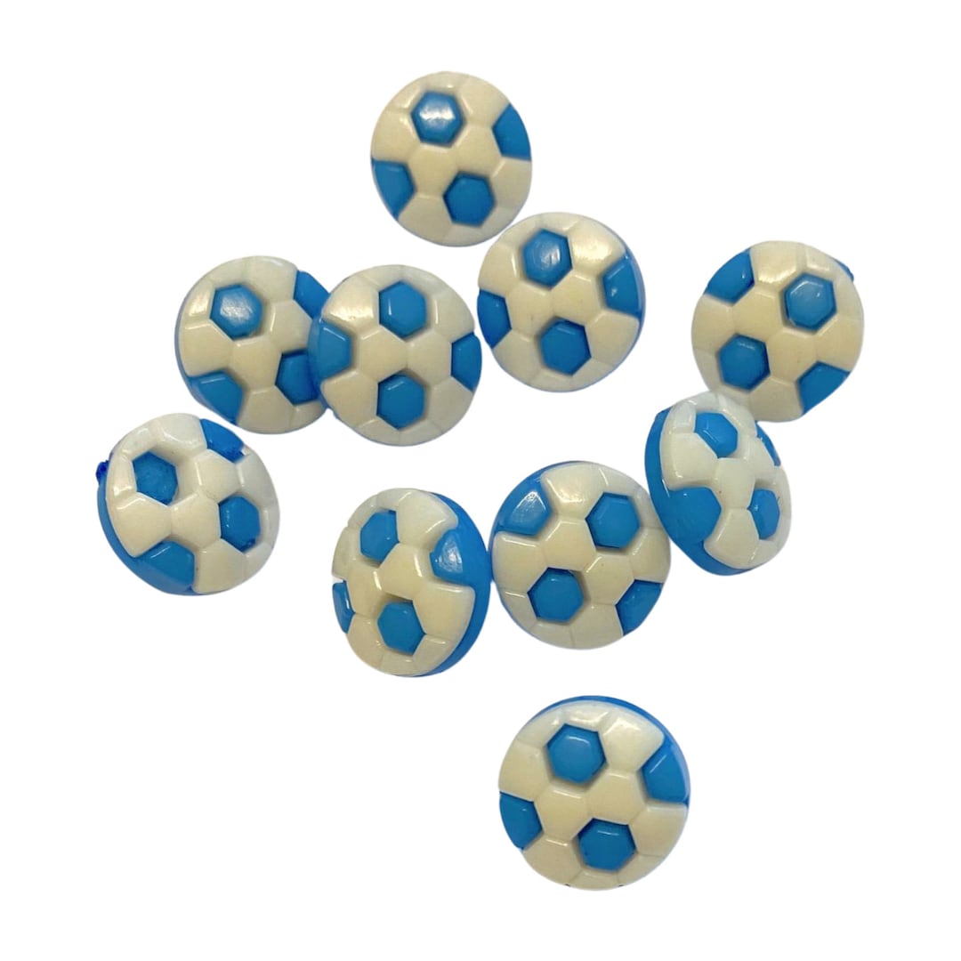 10 Blue Football Buttons: Novelty Knitting Buttons (13mm) - Etsy
