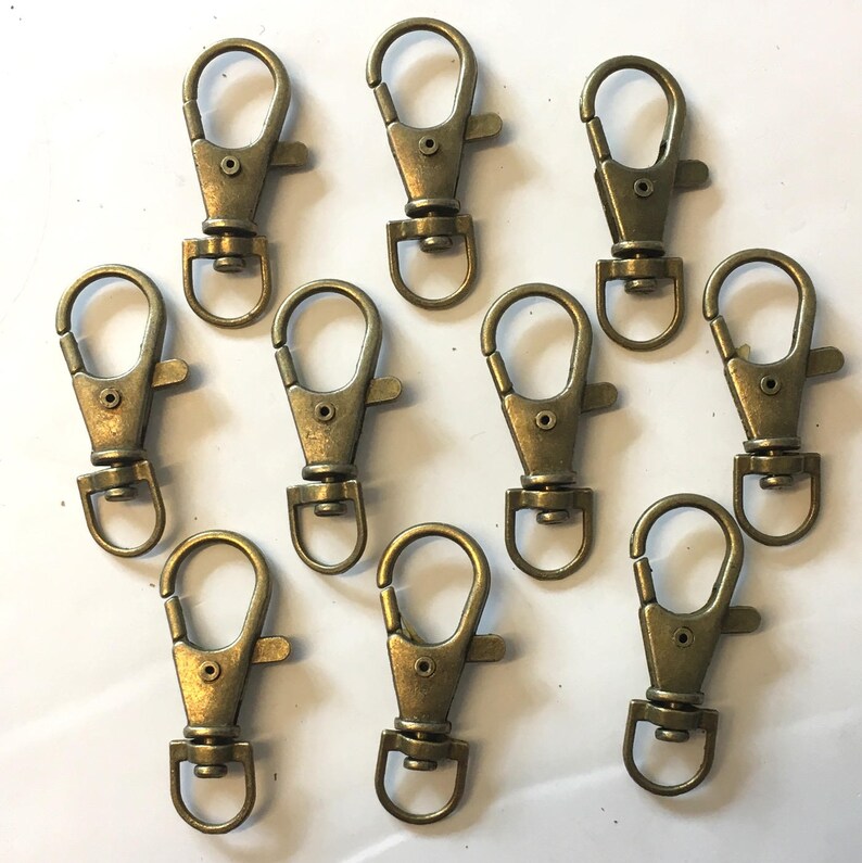 10 bronze metal swivel clips bronze lobster clips bronze | Etsy