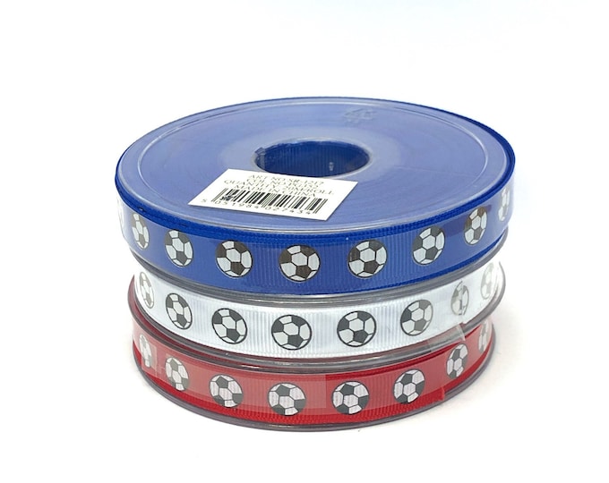 5M Football Ribbon, Football Ribbon, 12mm Grosgrain Ribbon, Blue, Red ...