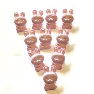 10, Pink Bunny Buttons, Rabbit Buttons, Baby Buttons, Easter Buttons ...