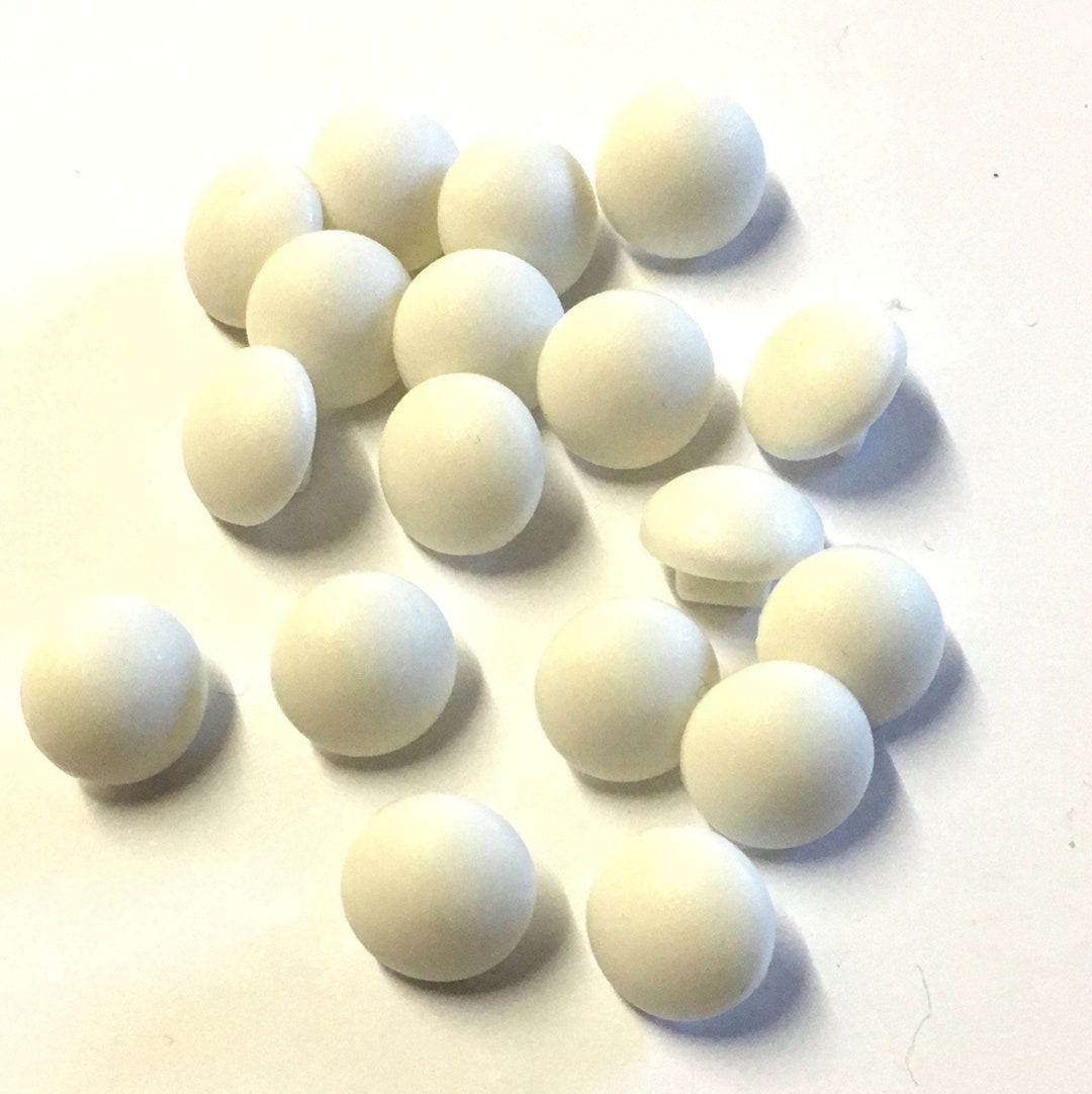 10, Small White Buttons, White Buttons, 11mm Buttons, Dome Buttons ...