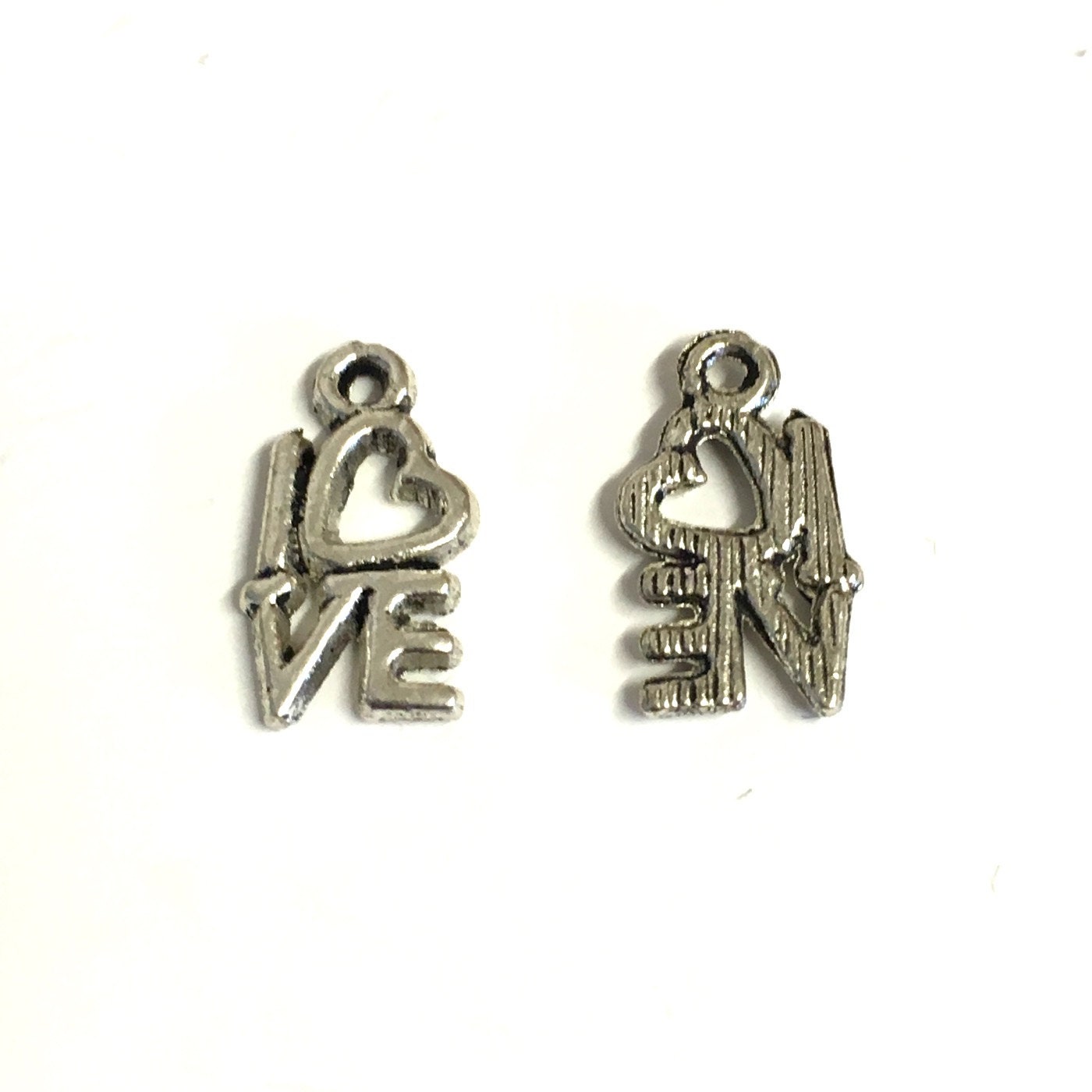 10 X Silver Metal Love Charms Silver Love Charms Love - Etsy UK