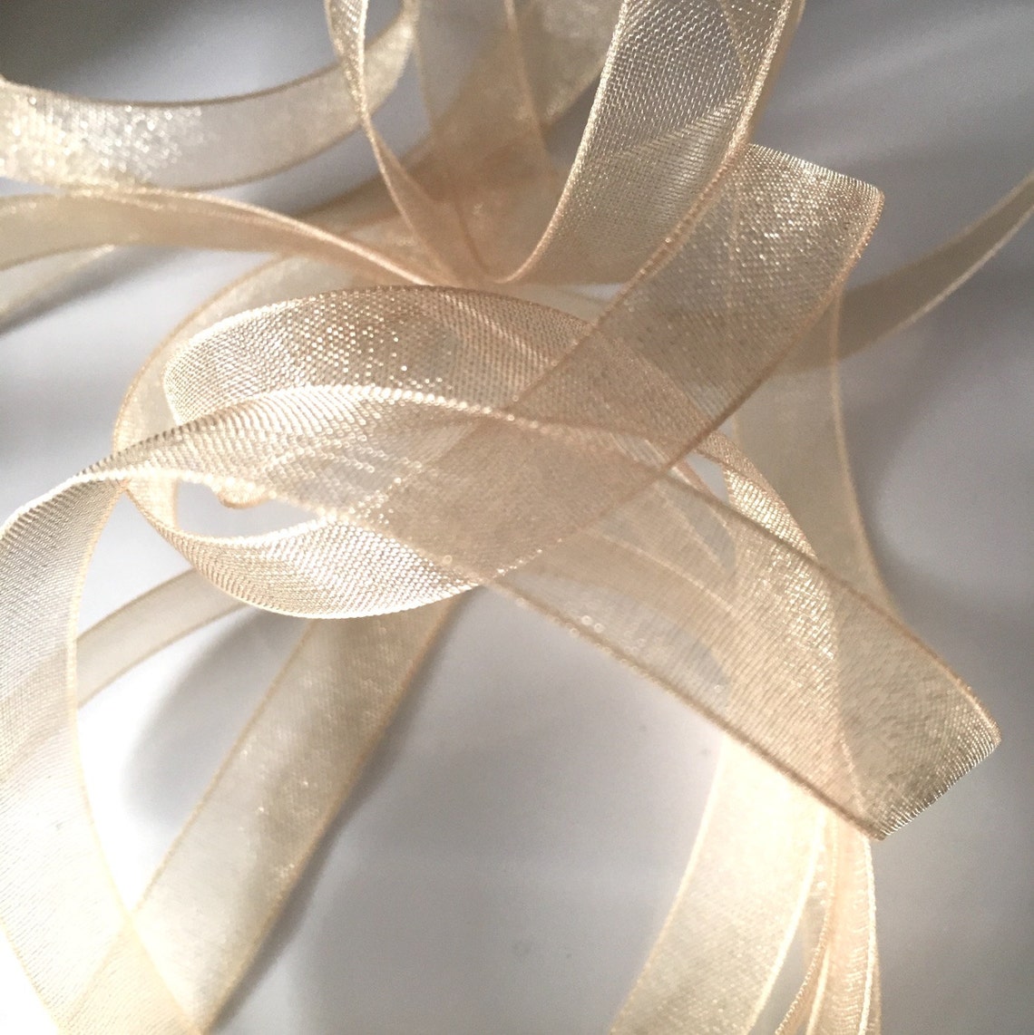 5M Gold Organza Ribbon Gold Ribbon Gold Ribbon 10mm | Etsy