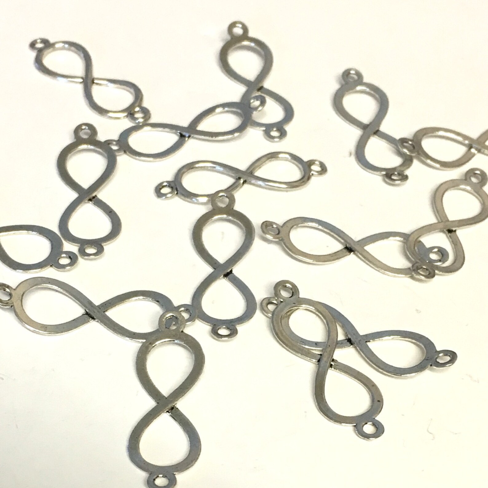 10 or 20 Silver Metal Infinity Connectors, Metal Connectors, Silver ...