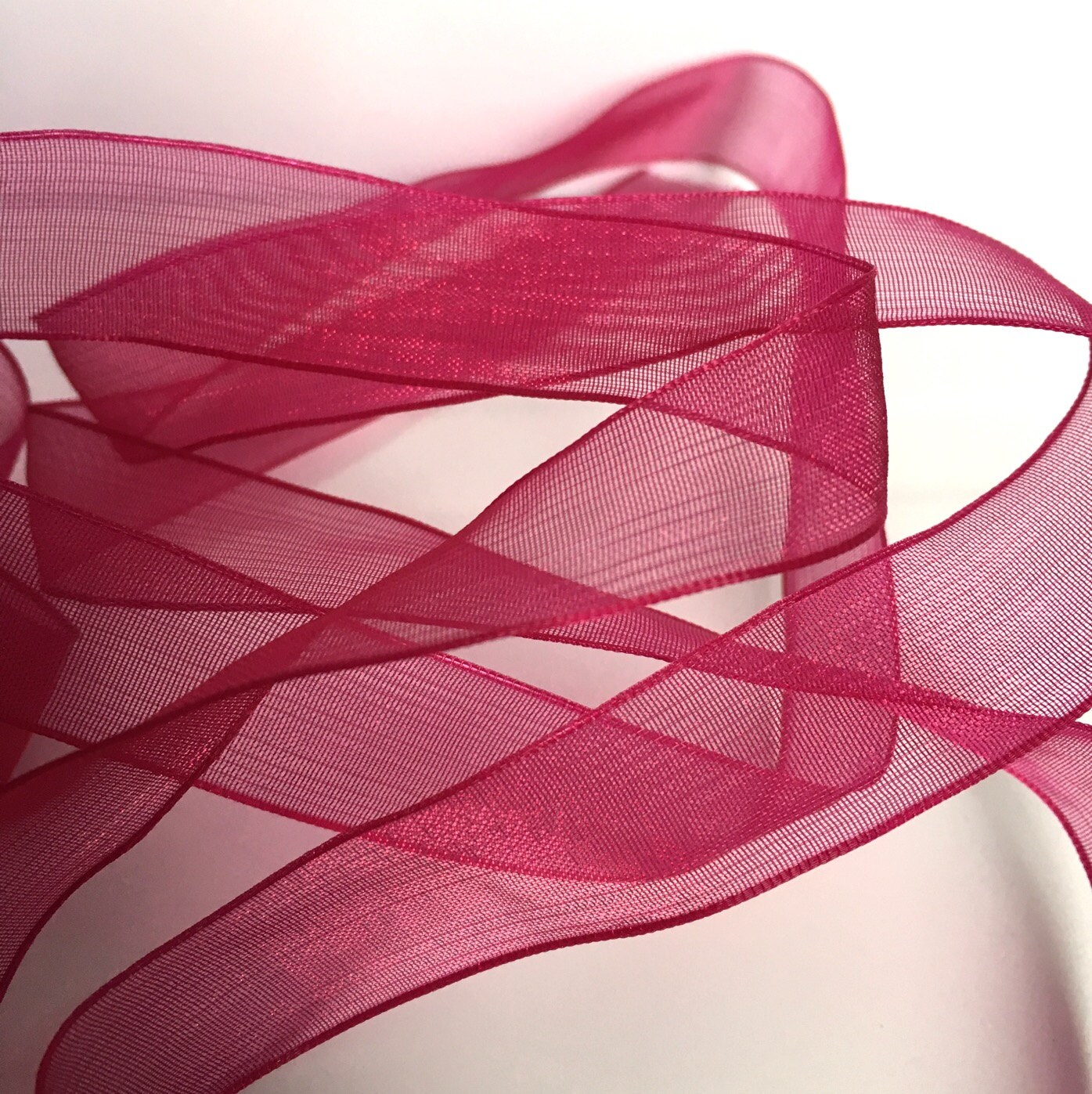 5M plum organza ribbon burgundy ribbon plum ribbon 15mm | Etsy