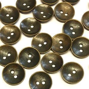 Pack of 6 Aged Bronze Metal Buttons: Etched Curved Italian Buttons - Etsy