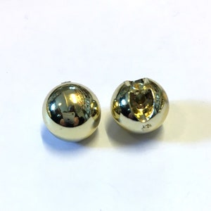 10, Gold Metallic Buttons, Shiny Gold Buttons, 12mm Buttons, Full Ball ...