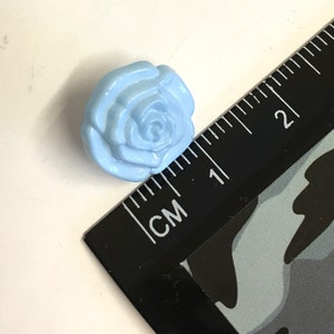 10 Blue Rose Buttons, Blue Flower Buttons, Blue Buttons, Blue Shank ...