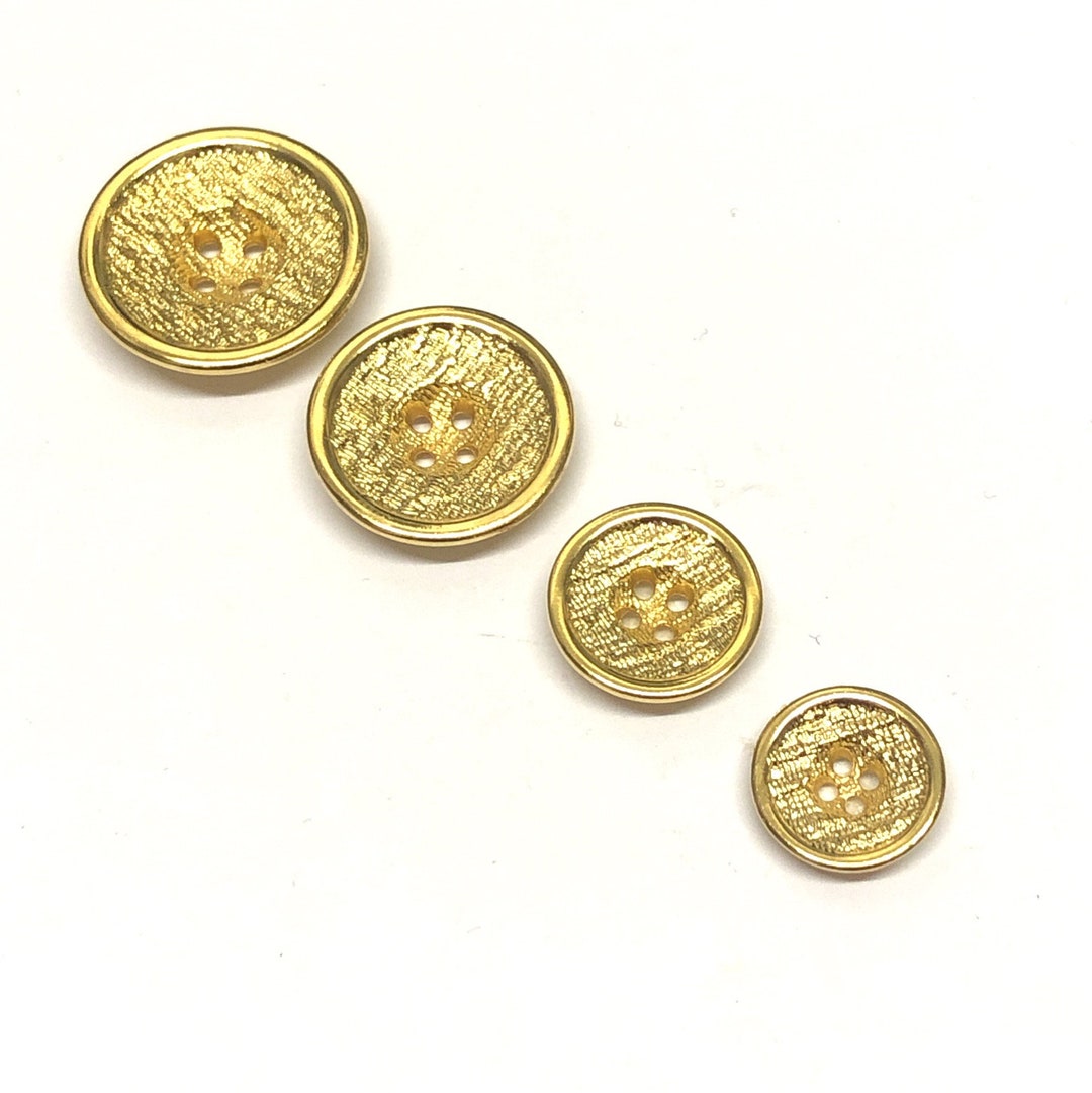 6pcs Aged Gold Italian Buttons: Etched Metal, Various Sizes - Etsy