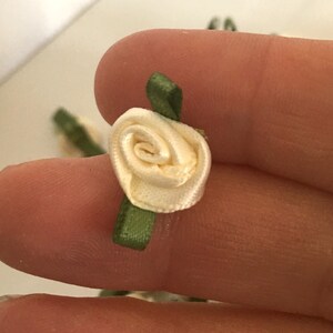 10, off White Ribbon Roses, Satin Ribbon Roses, White Satin Roses, Sew ...