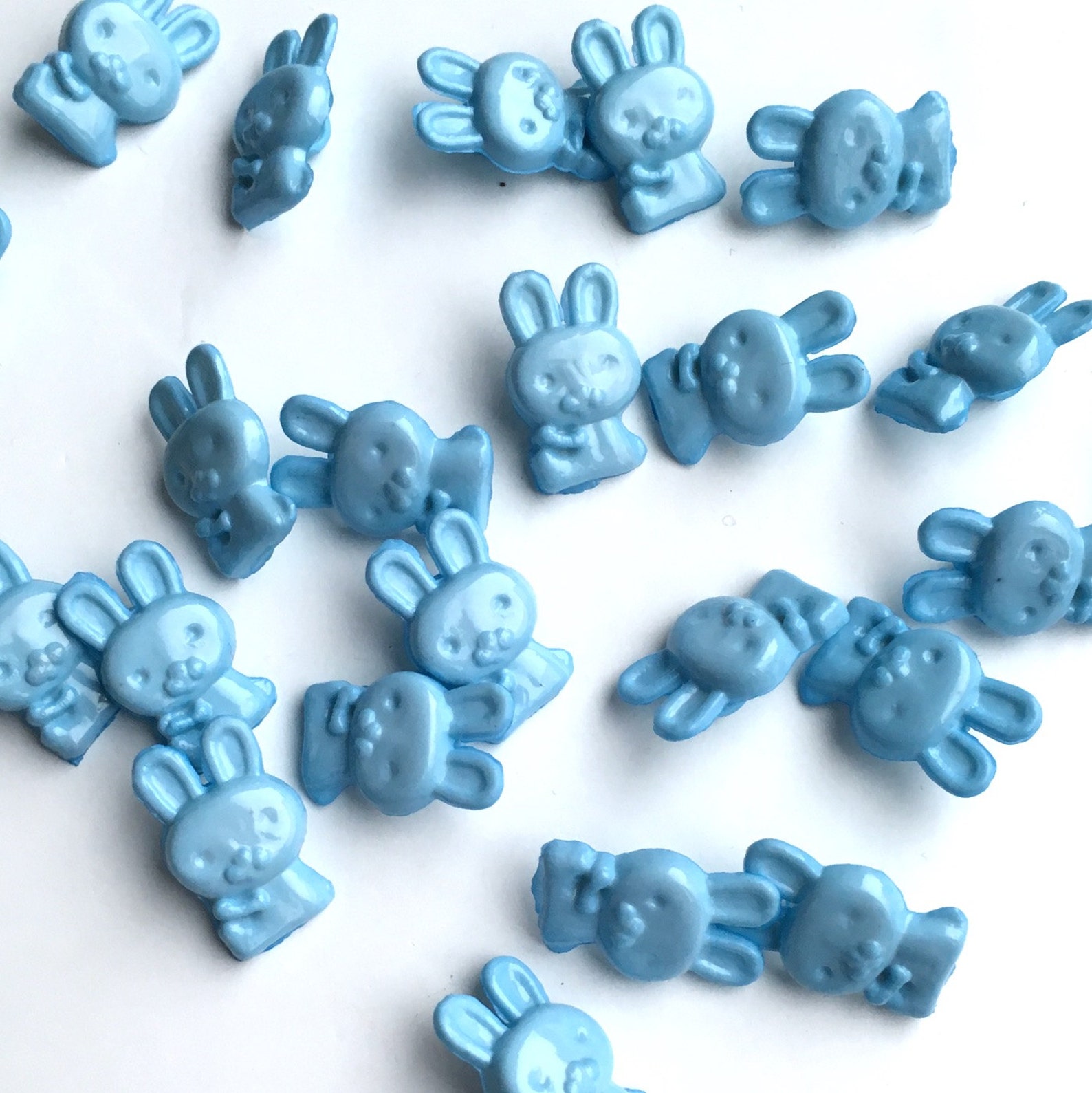 10 Blue Bunny Buttons Rabbit Buttons Baby Buttons Easter - Etsy