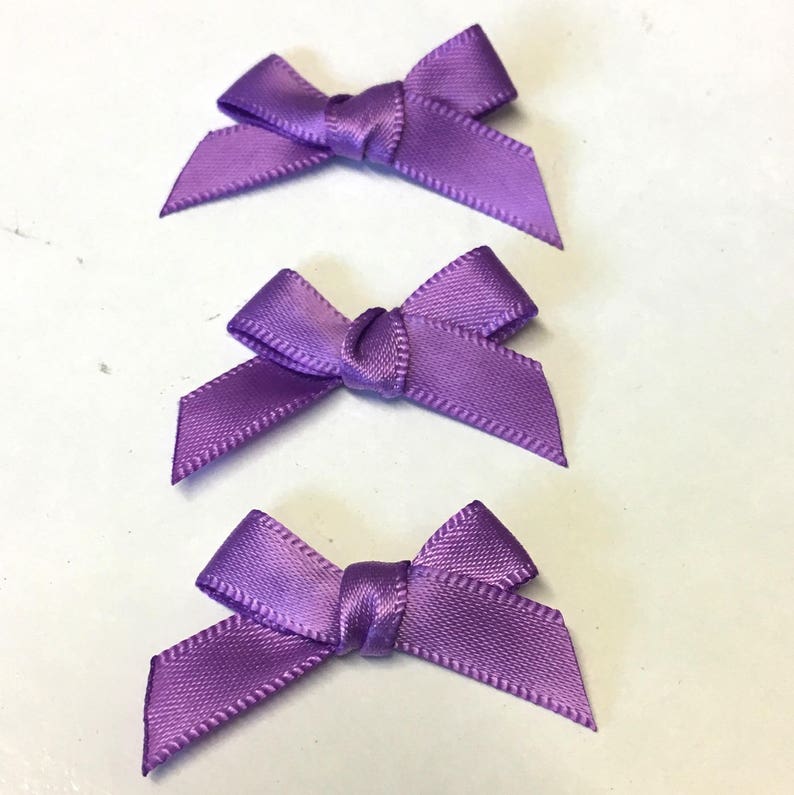 20 Satin Ribbon Bows Purple Ribbon Bows Satin Ribbon Bows - Etsy