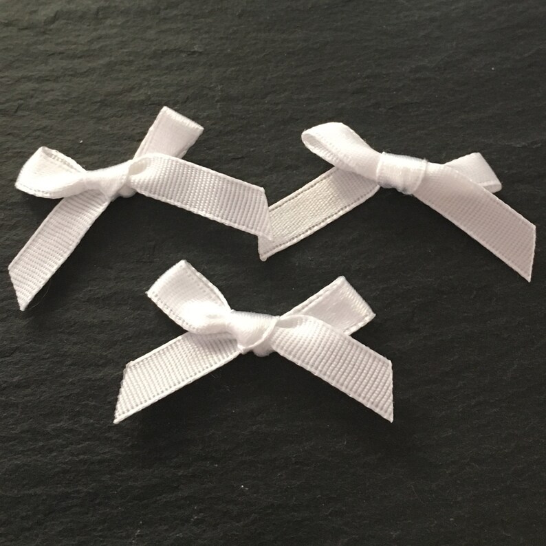 20 satin ribbon bows white ribbon bows white satin bows | Etsy