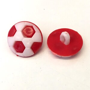 10, Football Buttons, Red Football Buttons, Novelty Buttons, 16mm ...