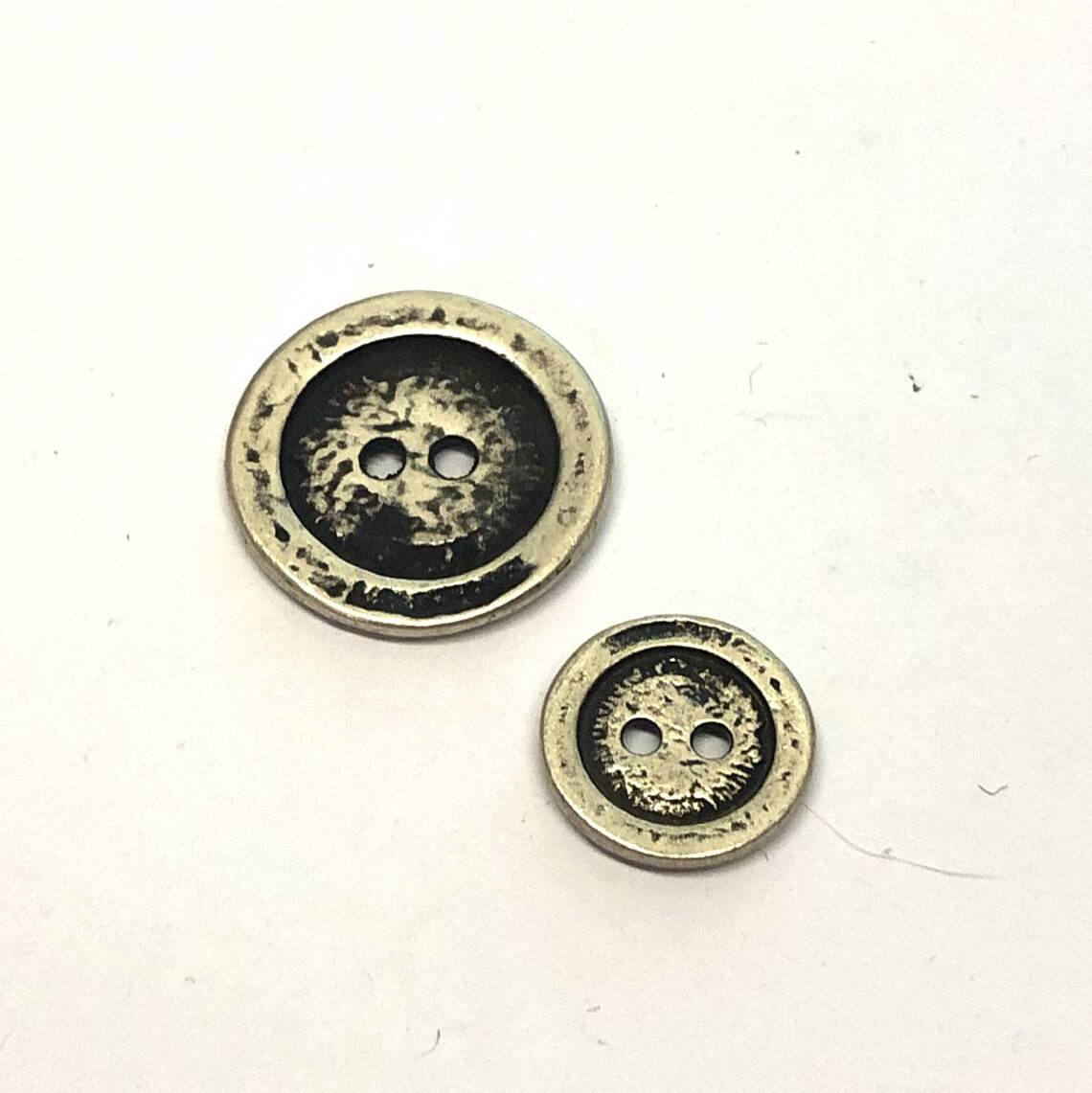 6pcs Aged Silver Metal Buttons: Two Sizes - Etsy