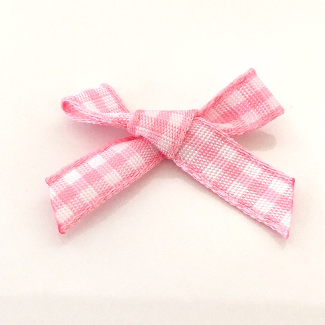 10, Pink Gingham Bows, Pink Check Bows, Pink Plaid Bows, Cardmaking ...