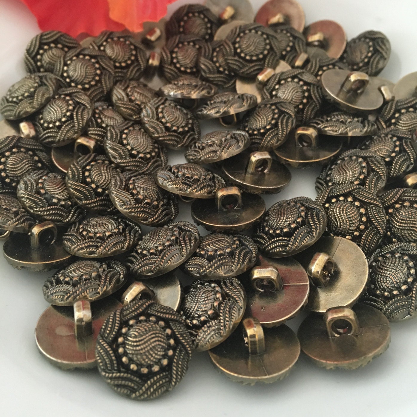 10 Bronze Buttons Decorative Buttons Plastic Buttons 18mm - Etsy