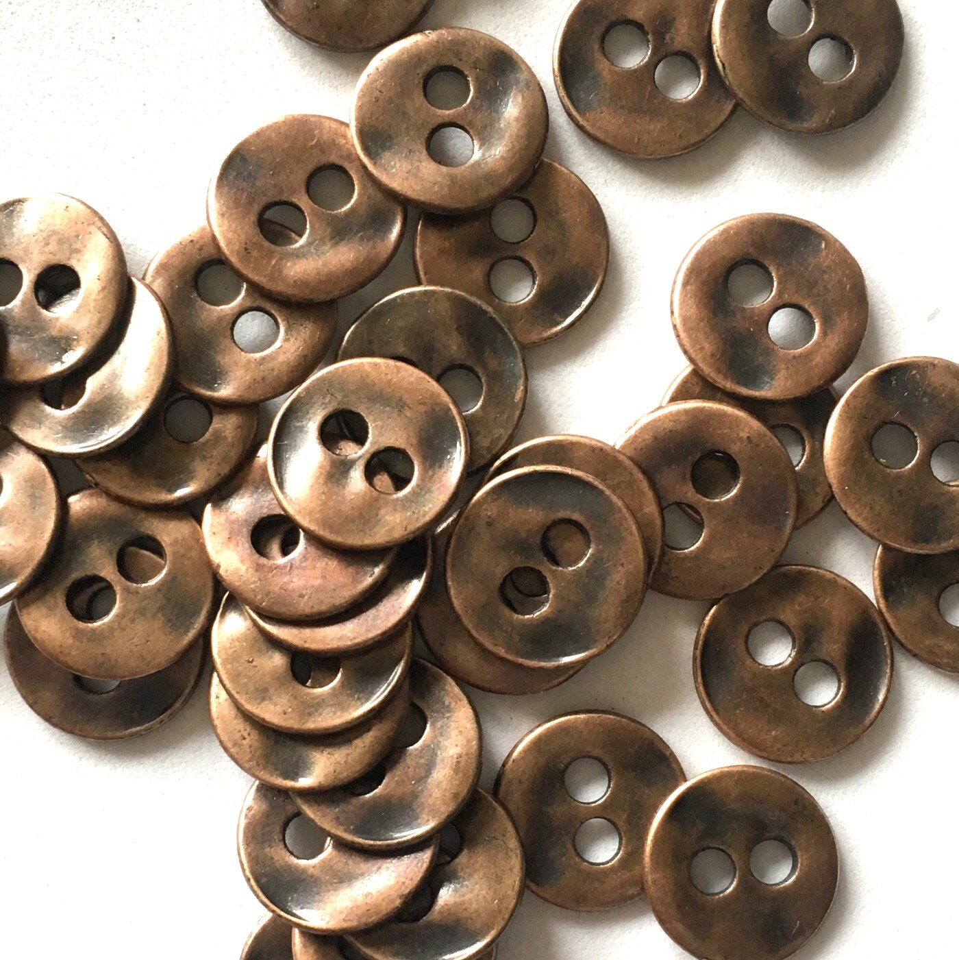 10 Metal Buttons Copper Buttons Antique Copper Metal - Etsy