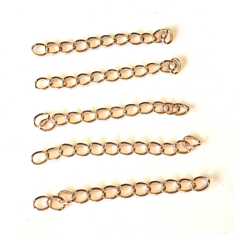 50 X Rose Gold Plated Extender Chains Extension Chains Rose - Etsy