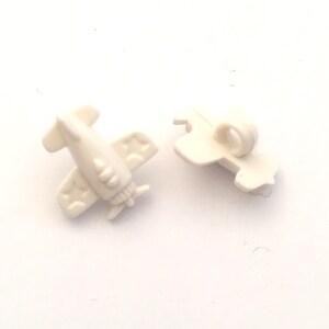 10, White Airplane Buttons, Plane Buttons, Baby Buttons, Aeroplane ...