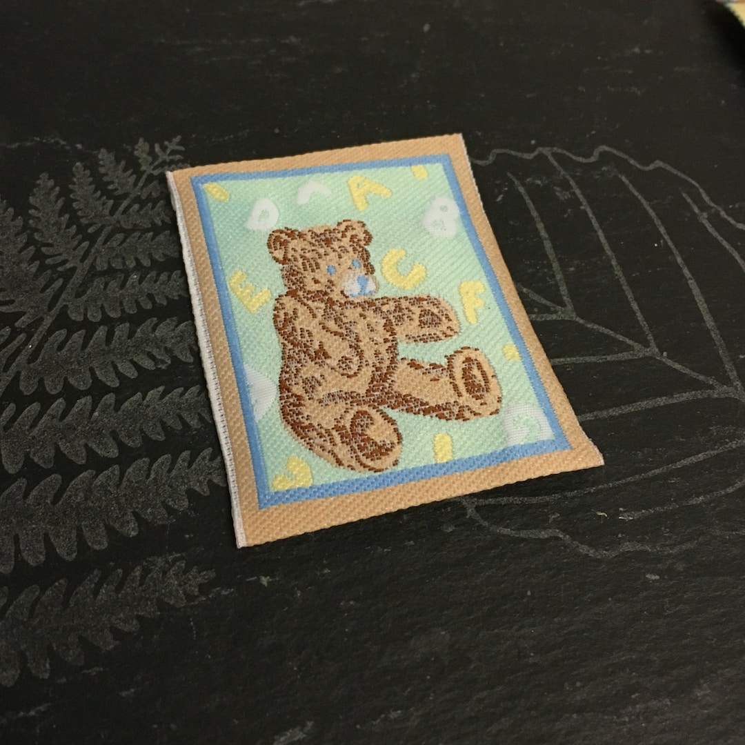 2 Woven Teddy Patches, Teddy Appliques, Abc Appliques, Sew on Appliques ...