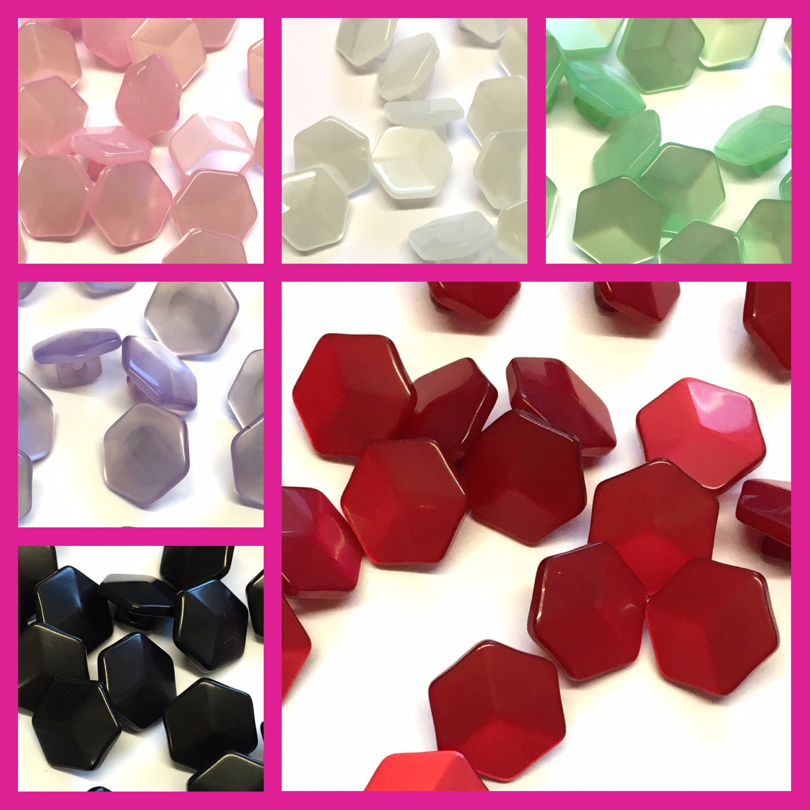 10 Small 18L Hexagon Buttons Assorted Colours Hexagon - Etsy UK