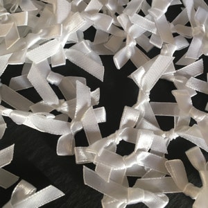 20, Satin Ribbon Bows, White Ribbon Bows, White Satin Bows, White ...