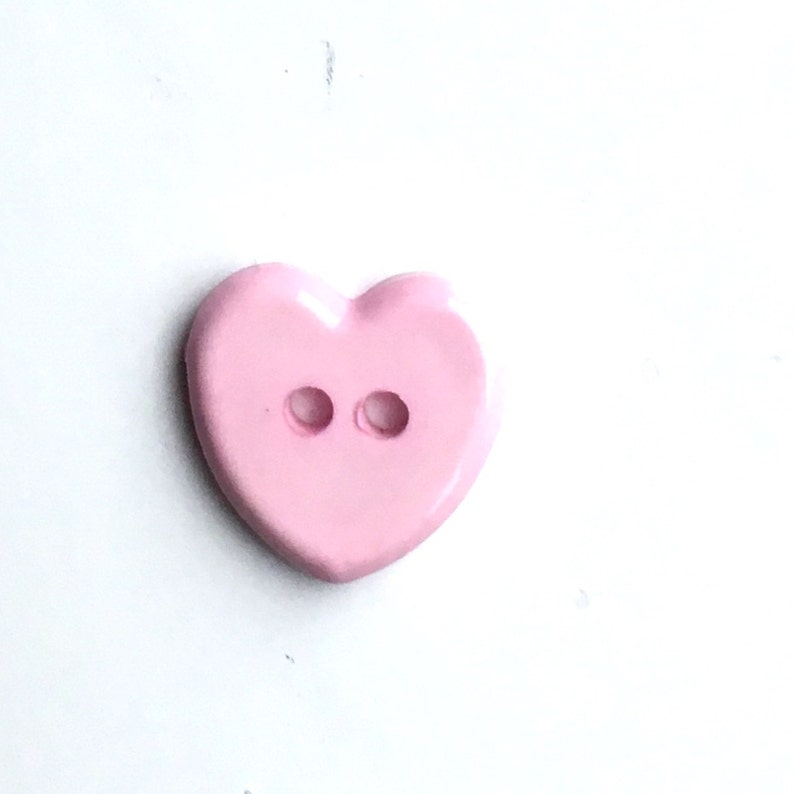 10 pink heart buttons pink buttons heart shaped buttons | Etsy