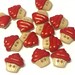 10, Red Cupcake Buttons, Bun Design Buttons, Cute Red Buttons, Red ...