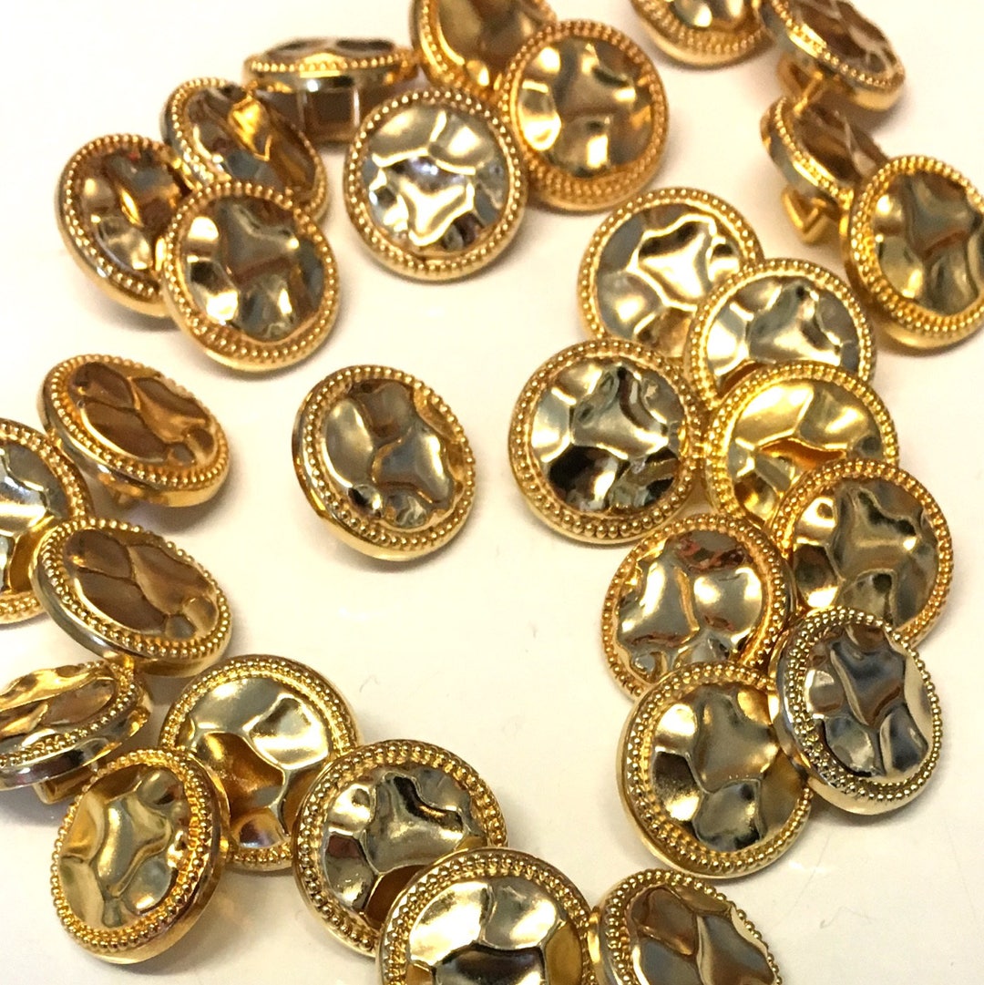 10 Gold Buttons Metallic Buttons 15mm or 18mm Buttons - Etsy