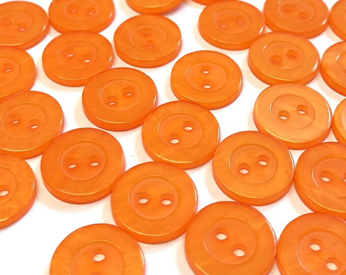 10, Orange Buttons, Orange Resin Buttons, 23mm Orange Buttons, Coat ...