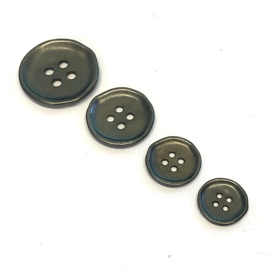 6 Hammered Effect Pewter Metal Coat Buttons Heavy Metal | Etsy