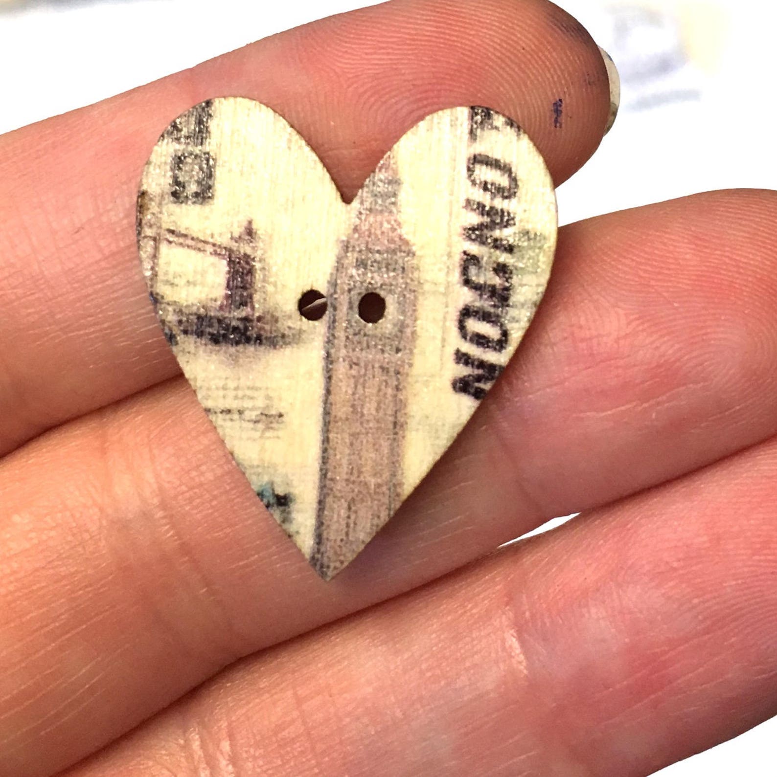 10 X Heart Shaped Wooden Buttons Heart Buttons Wood Buttons | Etsy