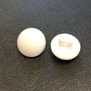 10, White Buttons, Shiny White Buttons, 12mm Buttons, Domed White ...