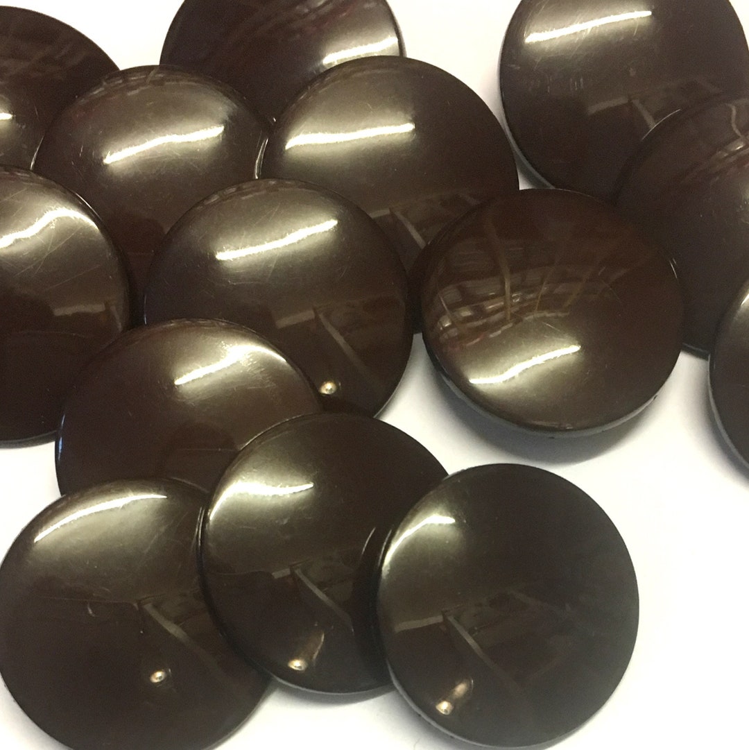 10 X 23mm Shiny Brown Shank Buttons, Dark Brown Buttons, Jacket Buttons ...