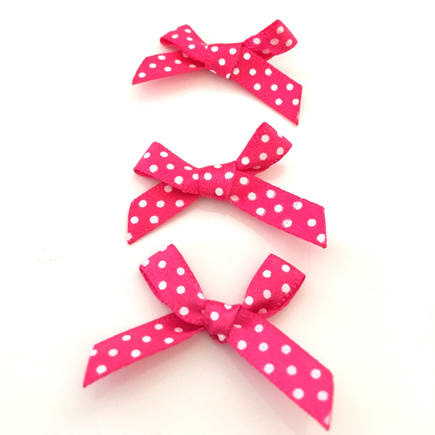 10 hot pink spotty bows hot pink dotty bows pink polka dot | Etsy