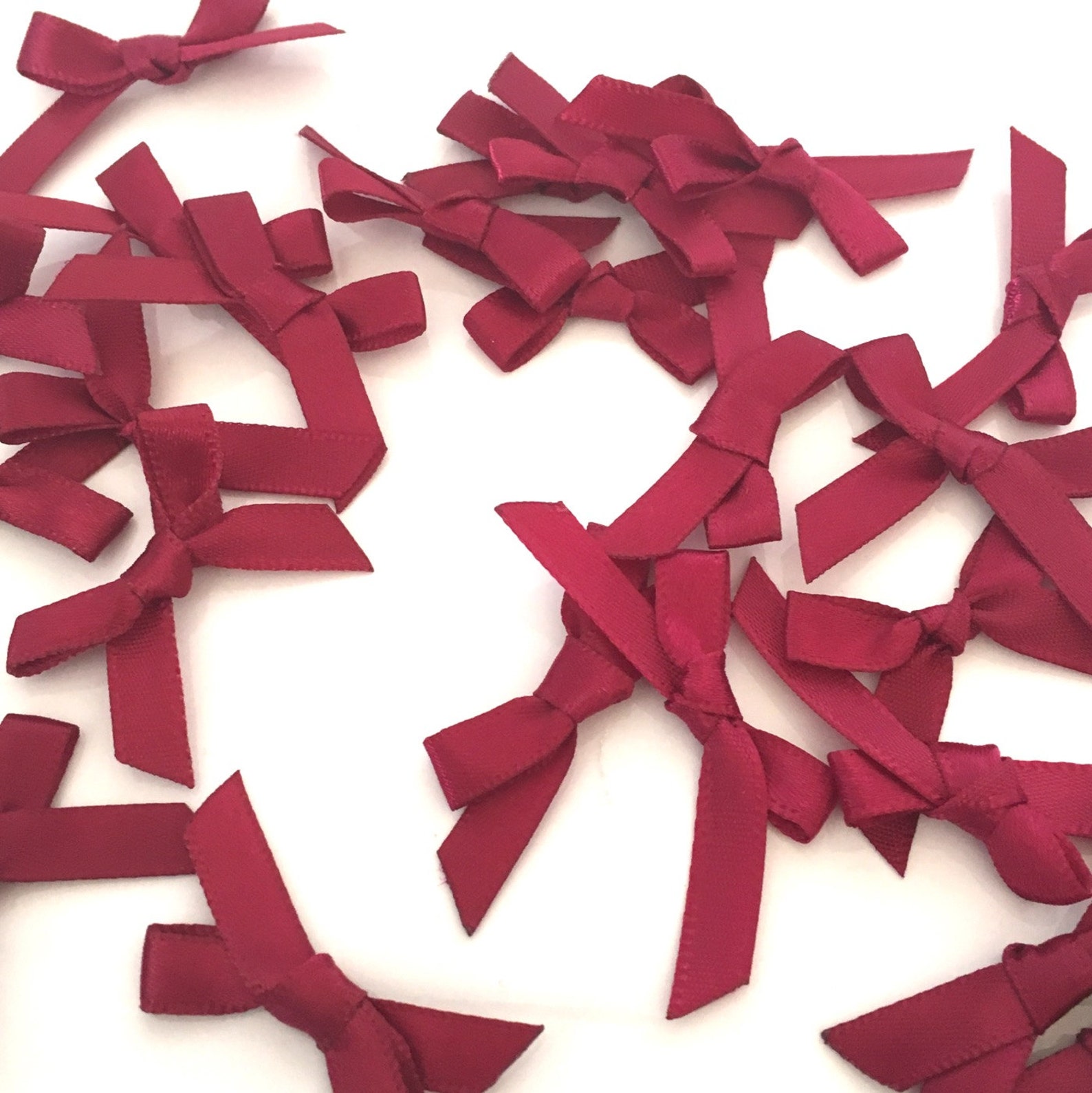 20 Satin Ribbon Bows Burgundy Ribbon Bows Burgundy Satin - Etsy UK