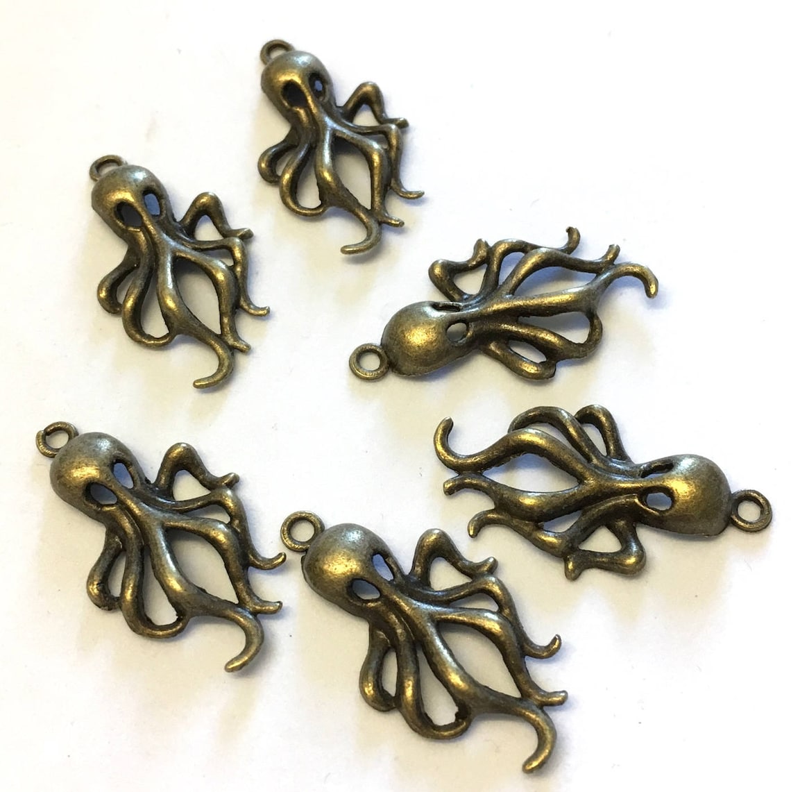 6 Octopus Charms Metal Charms Antique Bronze Charms - Etsy UK